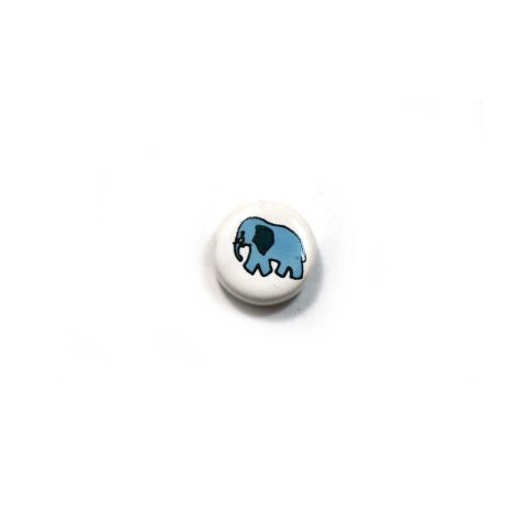 Ceramic Disc – Elephant (Blue) | Country Beads