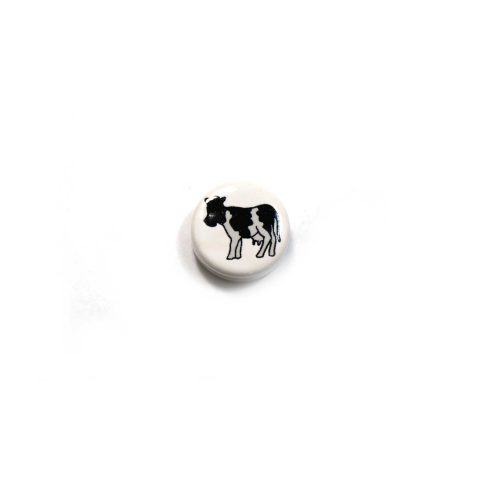 Ceramic Disc – Cow | Country Beads