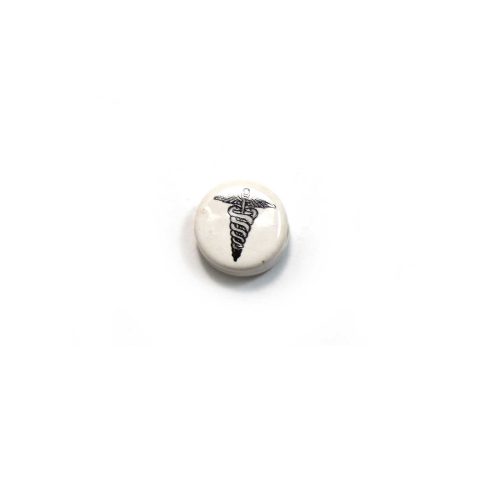 Ceramic Disc – Caduceus Medical Symbol | Country Beads